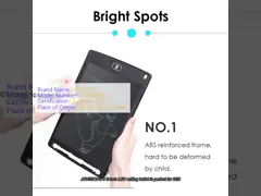 Conseil d'écriture électronique d'affichage à cristaux liquides de JCVISION conseil de griffonnage de Tablette de 8,5 pouces 14.5cm*22cm