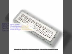 17 Keys Metal KeyPad Stainless Steel Industrial Numeric Keypad Customized