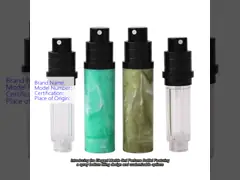 China Elegant Marble Pattern Surface ABS 5ml Perfume Bottle with Spray Bottom Filling Highly Popular Selling Support Customization for sale