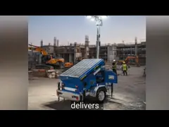 China Mobile Solar Light Tower 4G/5G Connection Remote Monitoring Security Surveillance Tower Industrial Light Tower for sale