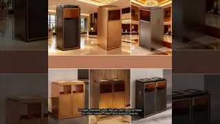 Vertical Stainless Steel Commercial Litter Bin with Ashtray - Hotel Lobby, Mall & Outdoor Use