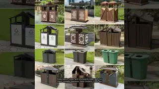 Außenmüllbehälter aus rostfreiem Stahl - Sanitärmüllbehälter für Parks, Villen und Innenhöfe Здания оснащены системой обработки отходов.