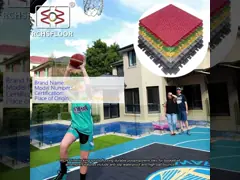 Interlocking Basketball Court Tiles 340x340mm Polypropylene Sports Flooring
