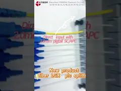 1:8 Splitter a cassetta ingresso SC/UPC pigtail giallo 2mm, Uscita pigtails SC/UPC bianco 900um