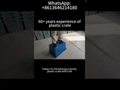 China 66L Plastic Storage Tote with Hinged Attached Lid Container 600*400*350mm High Volume for sale