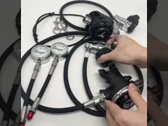 China Balanced Scuba Sidemount Diving Regulator Set With Metal Pressure Gauge for sale