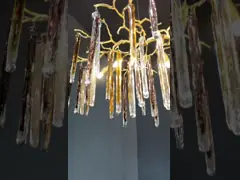 A Closer Look: Smoky Diamond Shaped Crystal Chandelier Ceiling Light E14 High Brightness