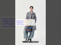 China Retro Blue And White Checkered Waist Windbreaker With Niche Design Sense , Mid Length Silhouette , Shirt Style Jacket for sale