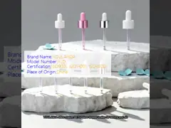 Empty Cosmetic Serum Sample Vial Clear Amber Mini Glass Essential Oil Dropper Bottle with Cap