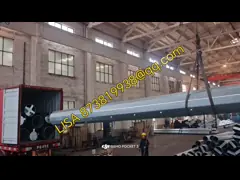 70FT 2-Segments Q355B Dodecagonal Hot Dip Galvanized Transmission Steel Poles with Bitumen Painting and Sack Wrap