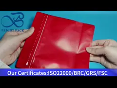 red standing pouch flat bottom
