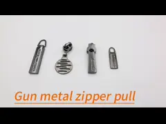 China Corrosion Resistant Custom Zipper Pull Shiny Black Handbag Zipper Pull With Engraving Logo for sale