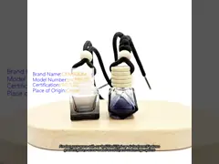 8ml Square Colored Bottle Car Perfume Brands Car Air Freshener With Screw Wood Lid