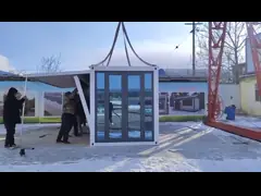 China Steel Prefab Expandable Container House with Glass Wool Wall Panels for sale