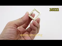 Square Shape Gate Ring Clasp Custom Engraved Logo Spring Buckle