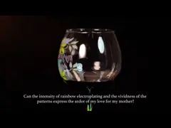 China Gift Shoppers Mother's Day Custom Goblet With Partial Iridescent Electroplating And Decal Fired 21.7cmH for sale