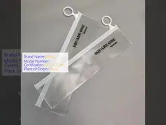 China Custom Logo Plastic Zipper Bag 0.05-0.15mm Thickness Clear Frosted Dustproof For Cosmetic Brush Storage for sale