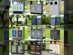 Outdoor Stainless Steel Litter Bin - Classified Sanitation Trash Can for Municipal Streets, Parks, Residential Areas, Scenic Spots & Properties