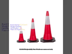 China PE Material Traffic Cone with 32cm Reflective Film and UV Resistant Rubber Base for High Visibility for sale