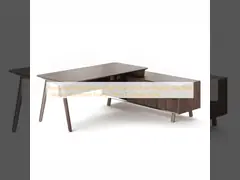 China Executive Desk Modern Dual Tone Structure Floating Top Side Cabinet Aluminum Frame Office Furniture DUAL for sale