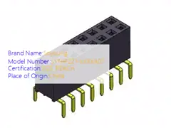 女性ヘッダーのコネクター2.54mmの二重列の二重記入項目のタイプ2 *2PINへの2*40PIN H=7.10mm