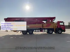 Sany 62Meters 62M Concrete Pump Truck Volvo Chassis Used Pump Trucks 2021