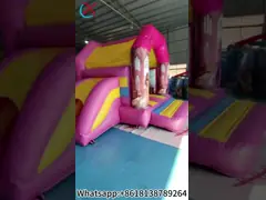View Factory Girls Princess Inflatable Bouncy Castle With Slide Pink Bouncy Castle Demo