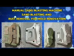 China Double Station Manual Sand Blasting Machine Recycle Sand Blasting Cabinet for sale