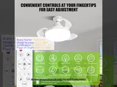 China LED Ceiling Fan Light with 3000LM Lumen Flux 50000 hrs Life Span and 3 Wind Speeds for Bedroom Living Room Kitchen for sale