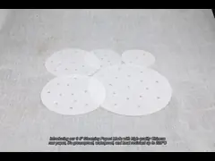 China Double Side 3.5" Steamer Basket Paper 40gsm Round Sheet With Without Holes for sale