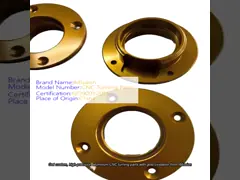 Customized Size Aluminum CNC Turning Parts with Gold Oxidation Surface Treatment Factory Price