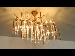Villa Duplex Staircase Living Room Creative Custom Chandelier Glass Petal Pendant Art Lamp