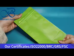 green flat bottom bag with zipper
