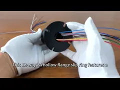 12-channel 2A hollow flange electric slip ring, 200rpm speed
