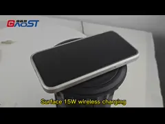 Retractable hidden pop up socket hole 110mm with 3 AC outlets 20W USBA USBC charging 15W QI w