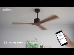 China 52 Inch Solid Wood Ceiling Fan Quiet DC Motor Modern Design for Living Room and Bedroom Use for sale