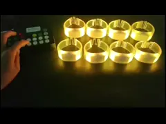 カスタムロゴワイヤレスグローブレスレット リモコンLEDブレスレット 音楽サウンド対応 プロモーション用リストバンド