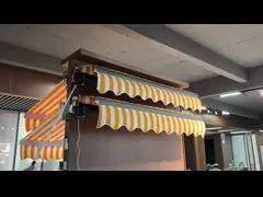 China Retractable Patio Awning with LED Light Waterproof Sunshade for Cafe Villa Garden for sale