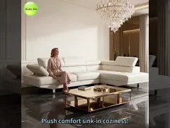 712  Leather Corner Sofa: Luxe Recliner, Plush Comfort – Minimalist Statement Spaces Perfect