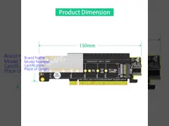 Dual NVMe PCIe 4.0 Adapter for M.2 SSD, 18x9cm, 1 Year Warranty