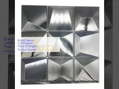3d Stereoscopic Mirror Wall Bar Restaurant Hotel Living Room Decoration  metal Mosaic