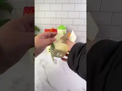 China Colorful House-Shaped Folding Box Packaging For Cookies Color-Matching House-Shaped Packaging Box For Cookies for sale