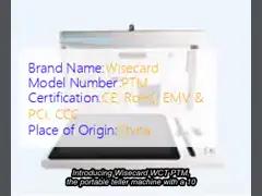 Wisecard WCT Portable Teller Machine PTM with 10.1