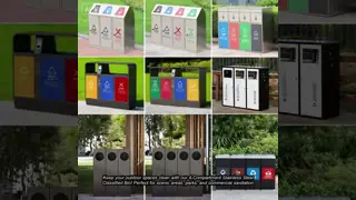 4-Compartment Stainless Steel Outdoor Classified Bin - For Scenic Areas, Parks & Commercial Sanitation