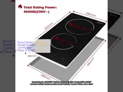 중국 2 번너 전기 요리장 12인치 세라믹 요리장 3000W 220V-240V 판매용