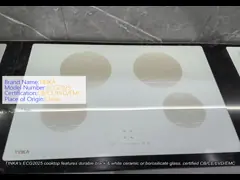 Cina Bianco nero cucina elettrica incorporata vetro ceramico / vetro borosilicato in vendita