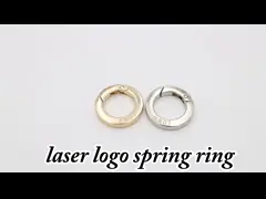 30MM OD Bag Parts Accessories Metal Gate Ring Custom Spring O Ring with Engraved Logo
