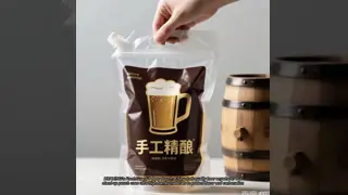 stand-up pouch with ultra-high-barrier materials with thoughtful design to protect beer’s delicate flavor, carbonation