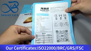 blue aluminum plastic bag for fish packaging