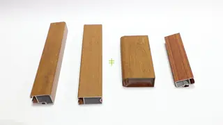Display of aluminum profiles for doors and windows